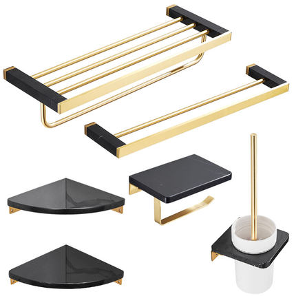 BANCROFT SERIES (BRUSHED GOLD AND BLACK MARBLE ACCENT) - Homequarters