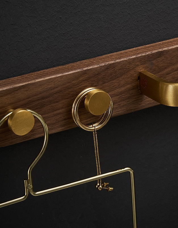 Walnut Mounted Hook & Rack - Homequarters