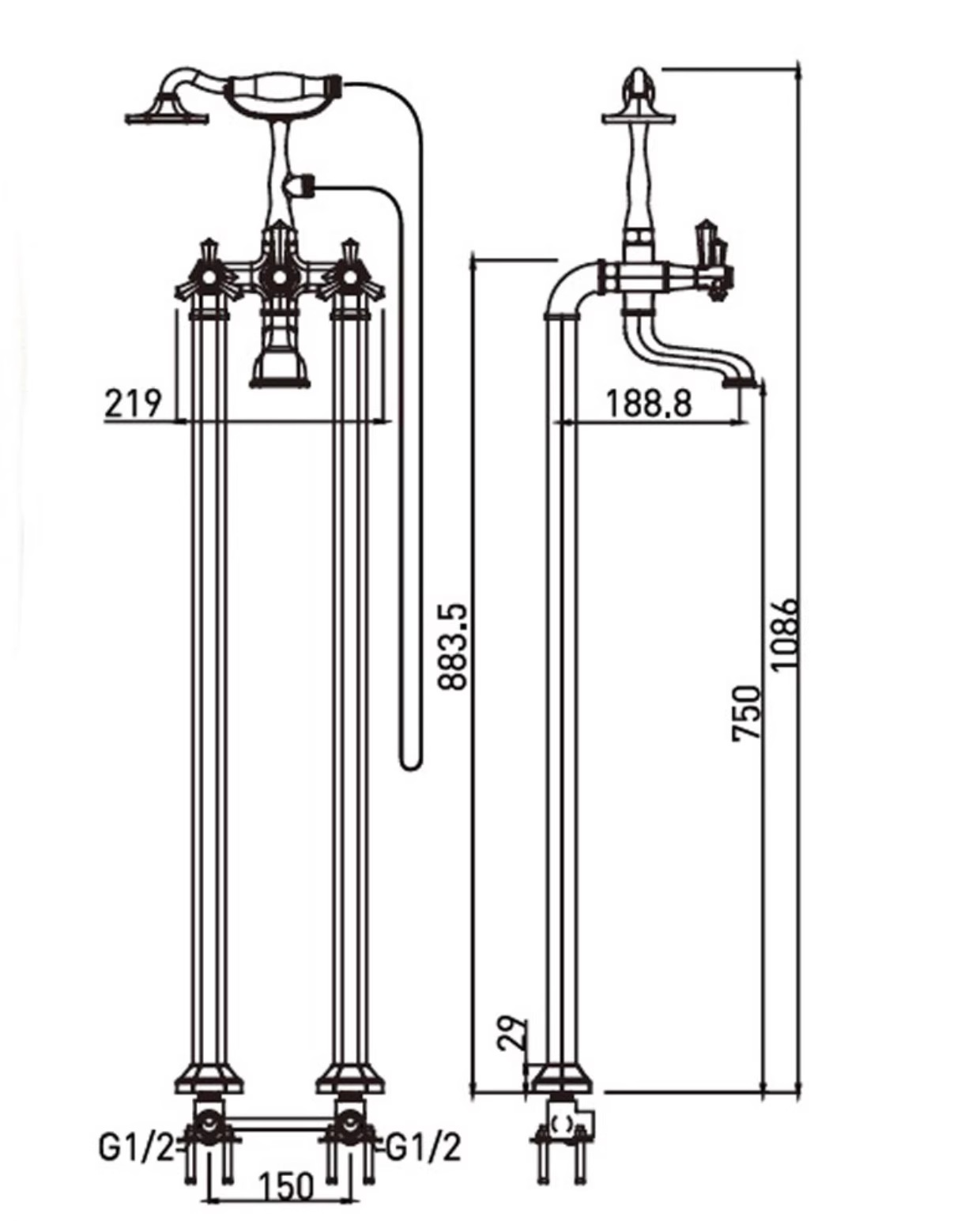 Hugo Bath Tub Filler - Homequarters